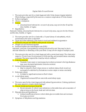 Guide EXAM 2 Patho - ####### GUIDELINE FOR EXAM 2 PATHO NURSING ...