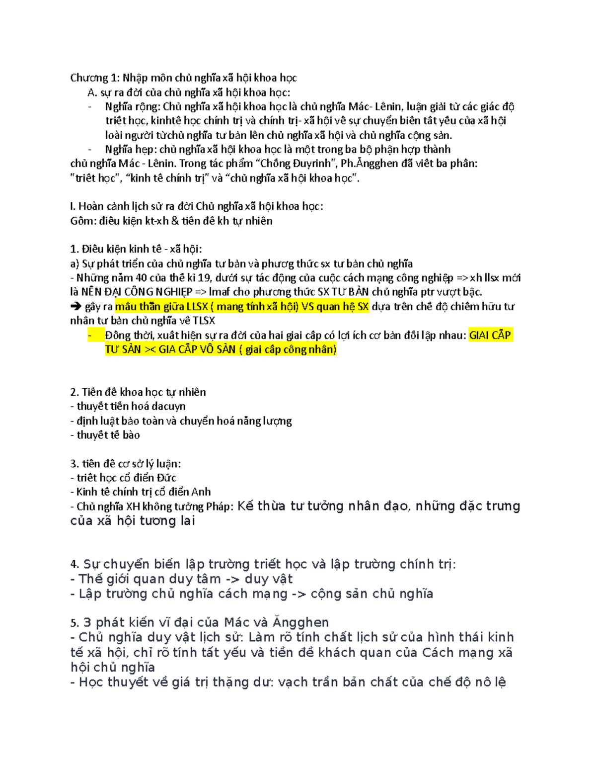 chủ nghĩa xã hội khoa học - Chương 1: Nh p môn ch nghĩa xã h i khoa h cậ ủ ộ ọ A. s ra đ i c a ...