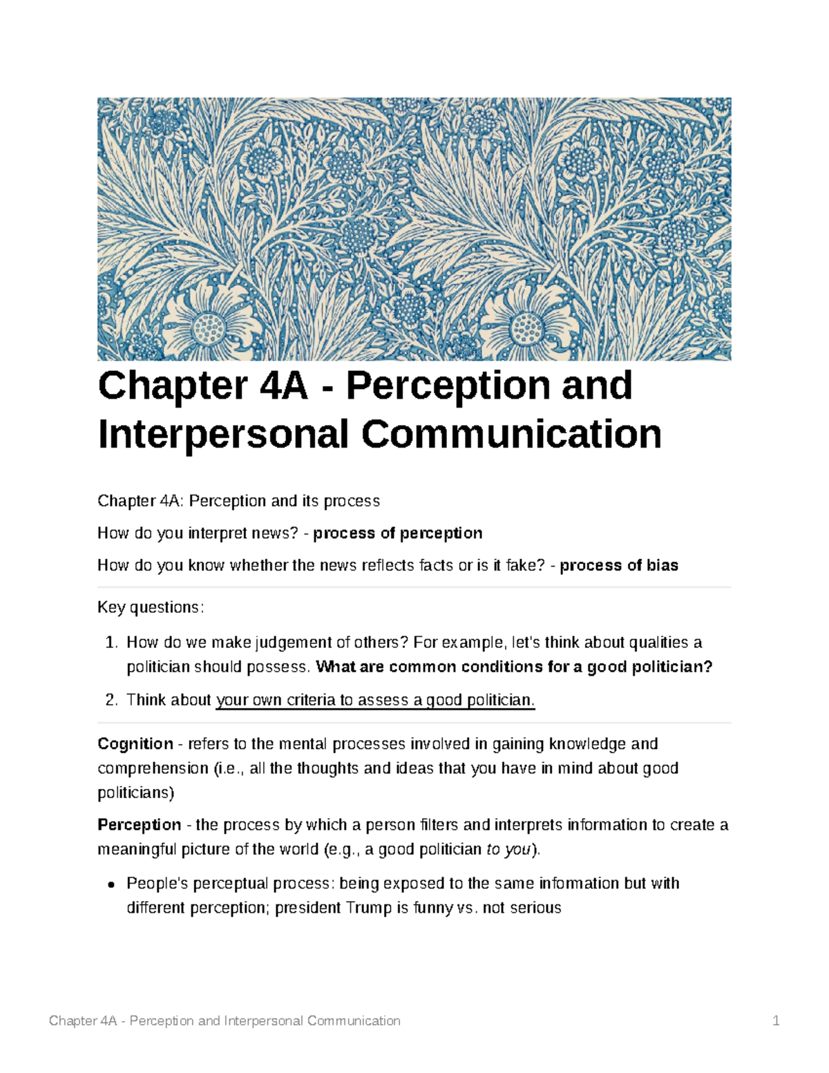 Perception and Interpersonal Communication - How do we make judgement ...