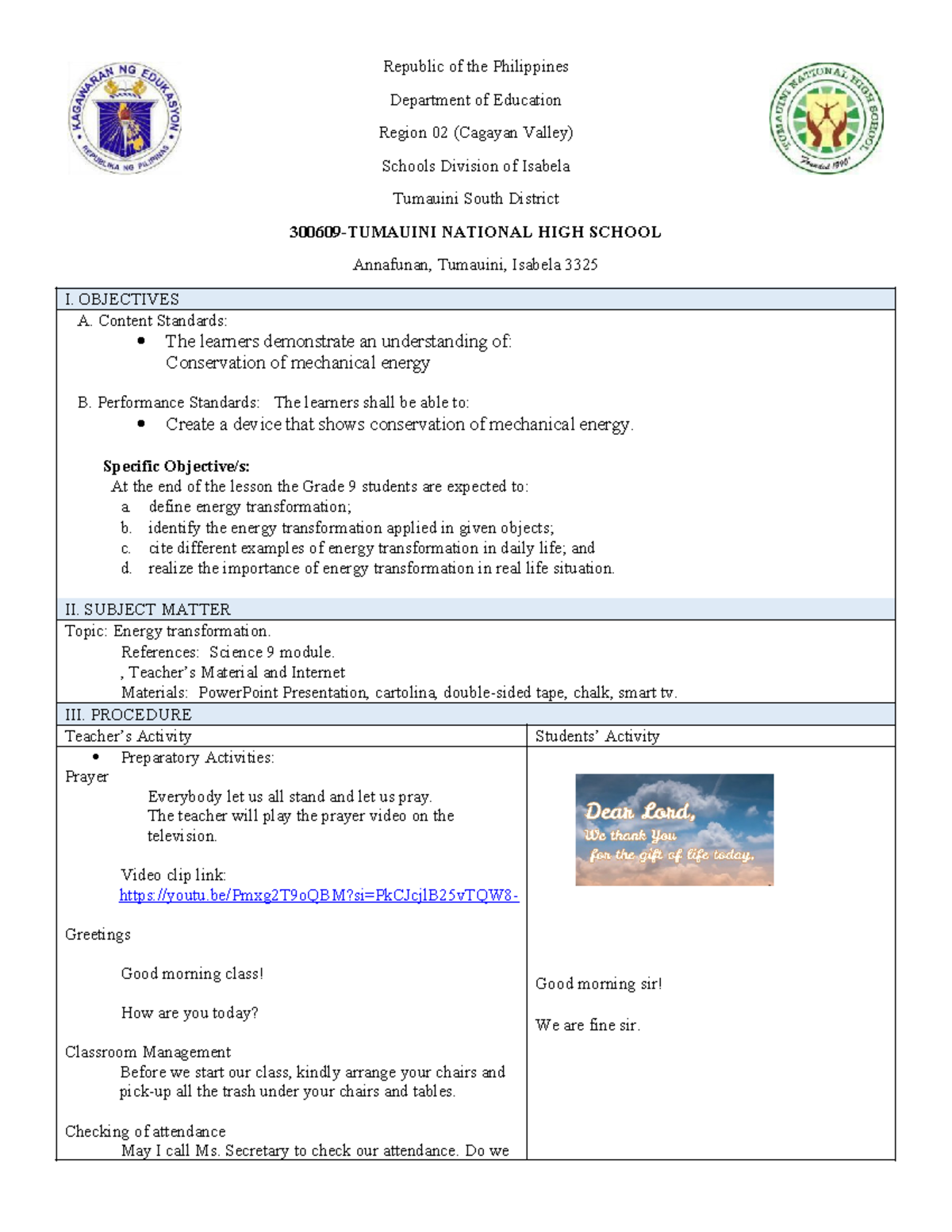 Revised-DLP-FD2024 - lesson plan in science 9 - Republic of the ...