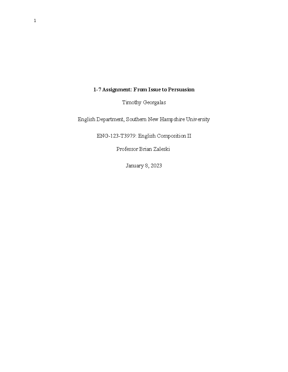 17 assignment 1 english comp ii - 1 1-7 Assignment: From Issue to ...