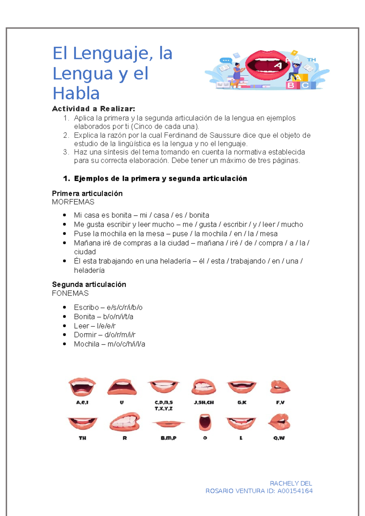 El Lenguaje, la lengua y el hablar - El Lenguaje, la Lengua y el Habla ...
