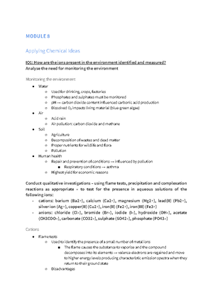 Module 6 - Summary Notes Chemistry - HSC Chemistry MODULE 6 – Acid/Base ...