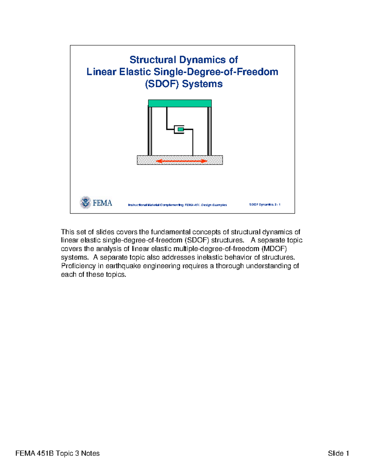 Topic 03-Structural Dynamicsof Sdofsystems Notes - Structural Dynamics ...