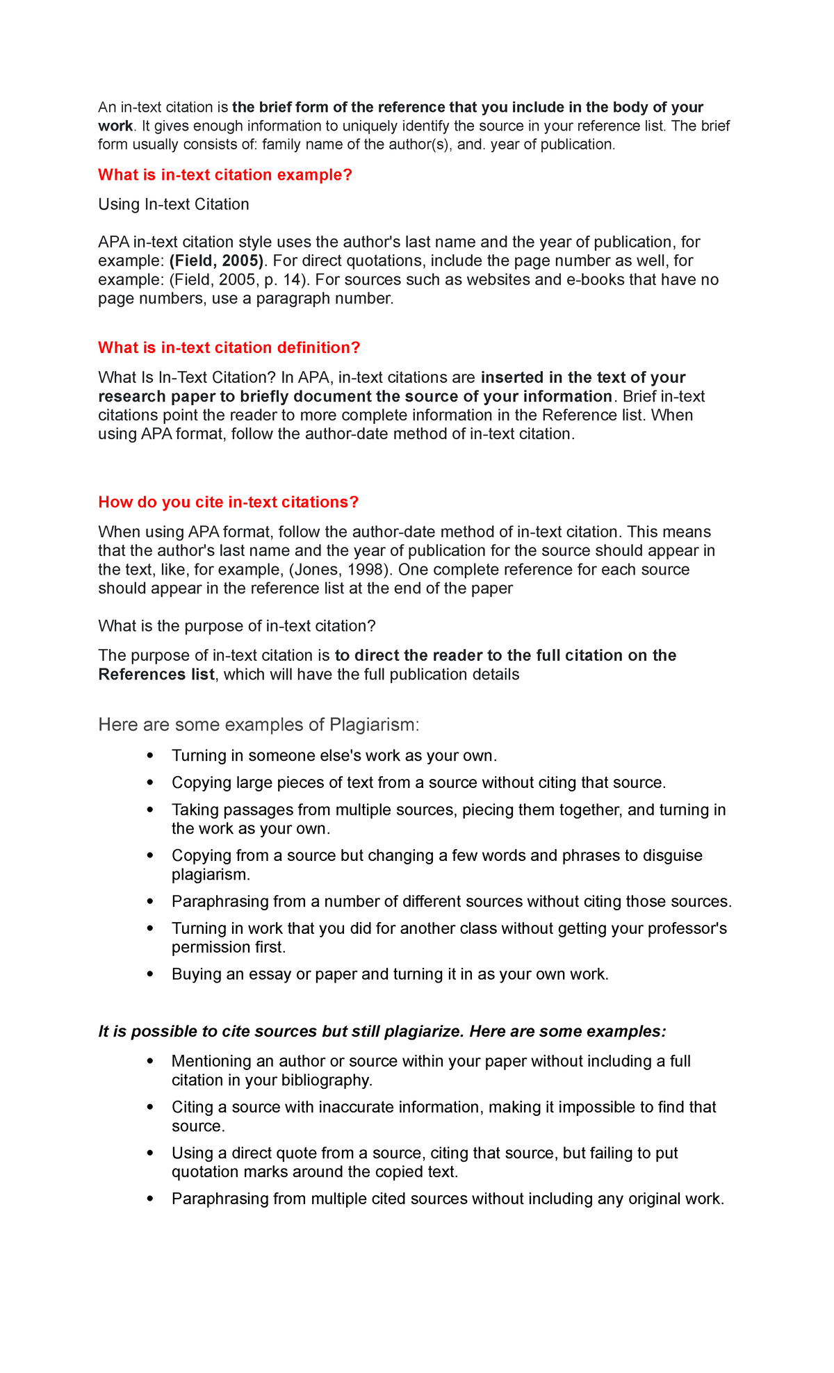 In -Text- Citation - An in-text citation is the brief form of the ...