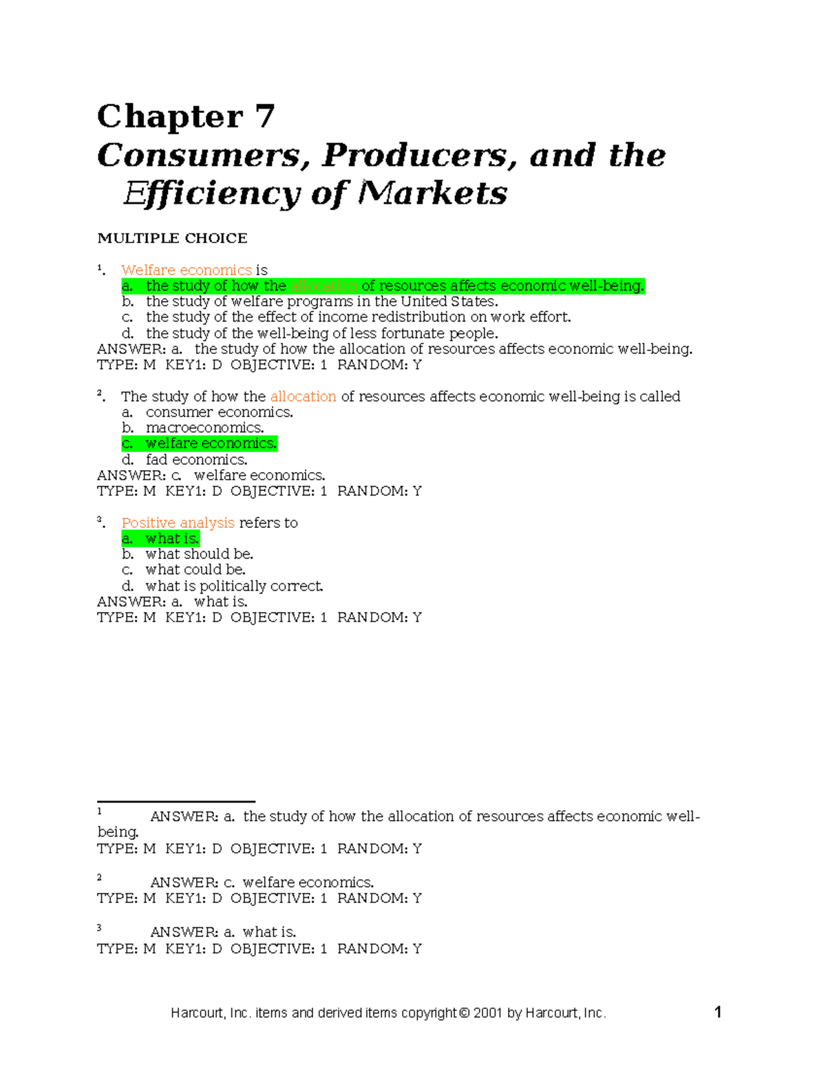 Chap07 - Chapter 7 Consumers, Producers, and the Efficiency of Markets ...