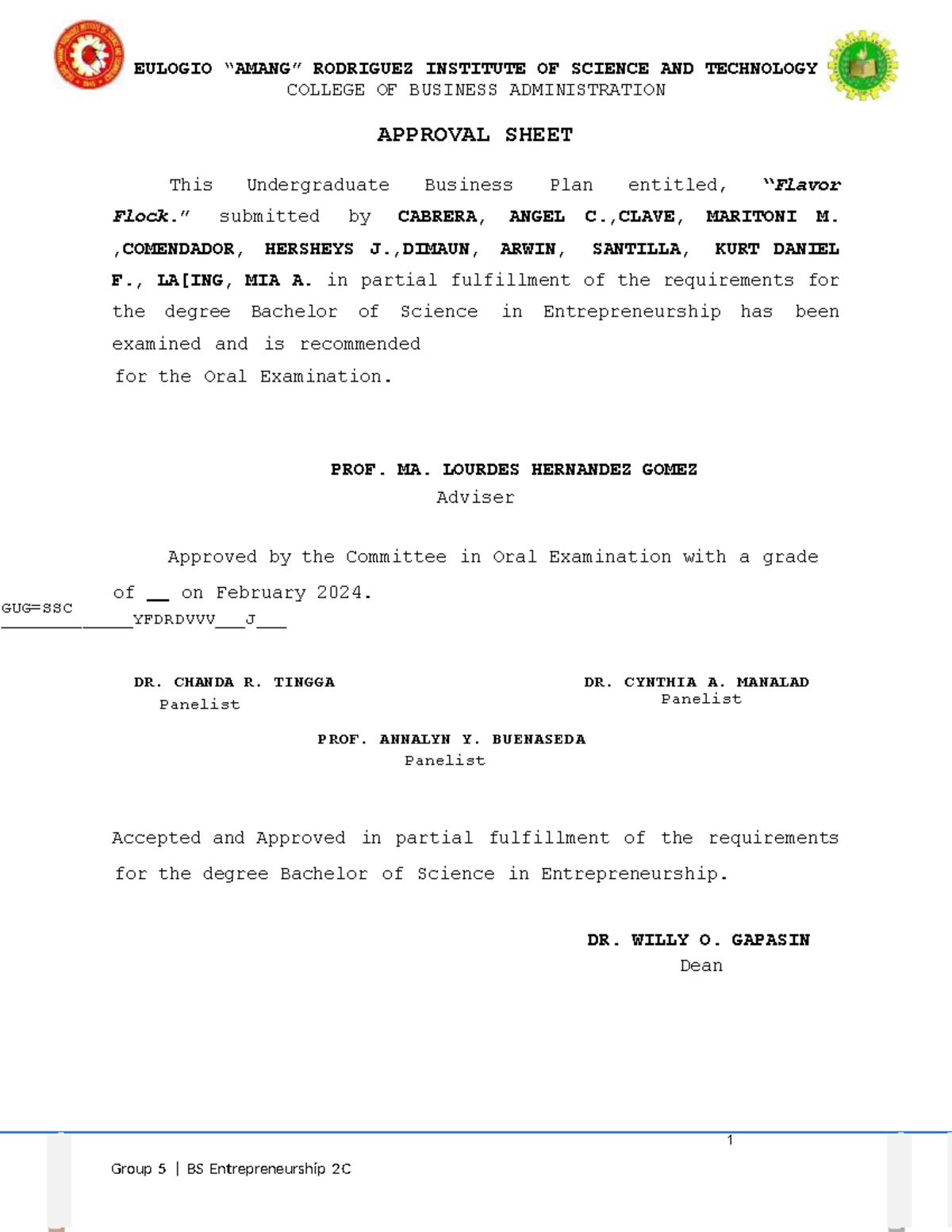 Ref and table of content - 1 EULOGIO “AMANG” RODRIGUEZ INSTITUTE OF ...