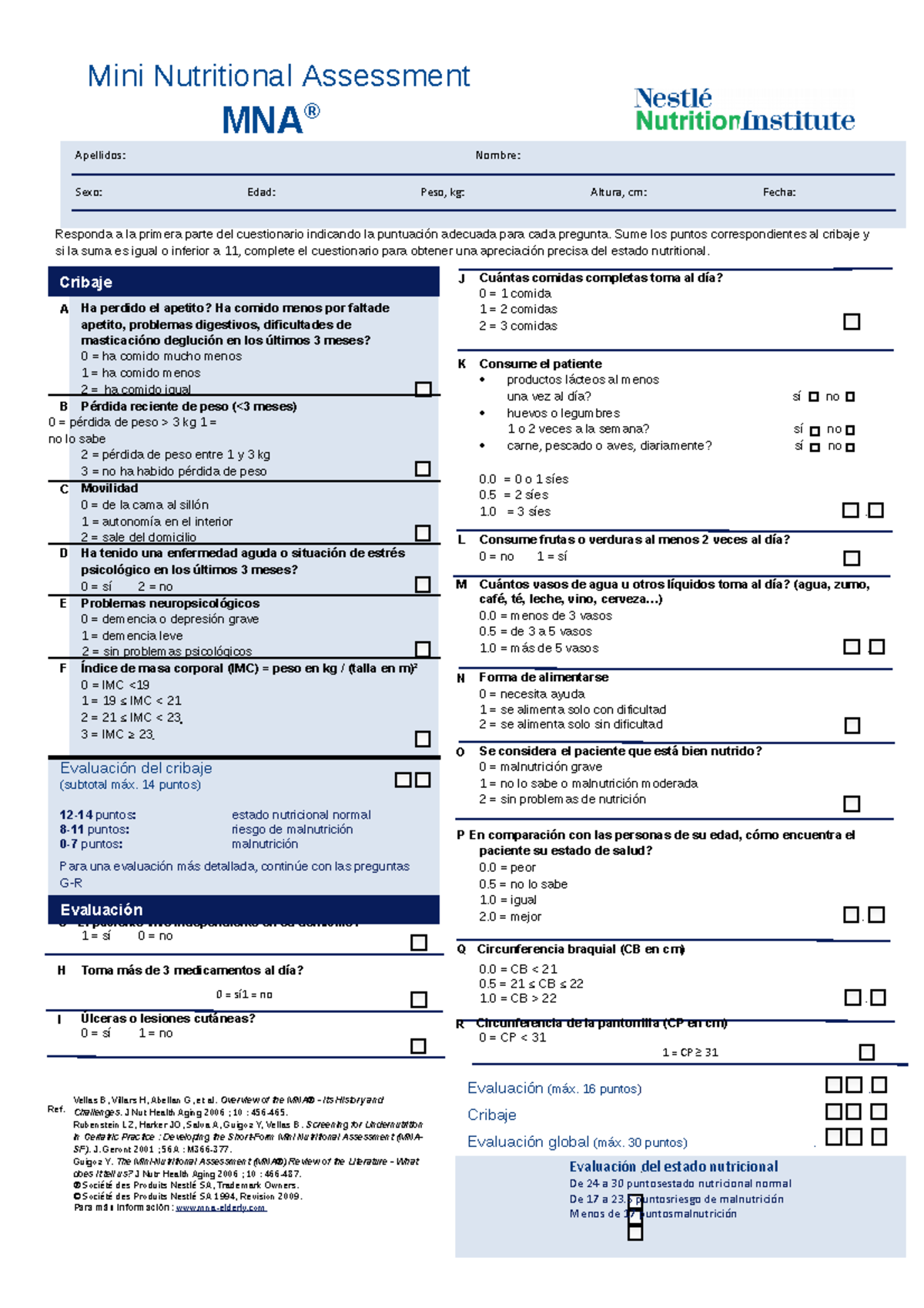 - MNA-spanish - Nutrición Básica - UNAH - Studocu