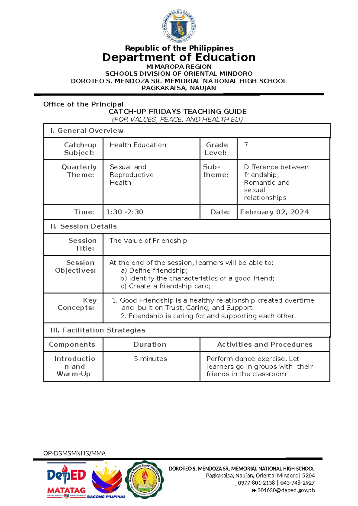 Catch up Friday - Reading - Department of Education MIMAROPA REGION ...