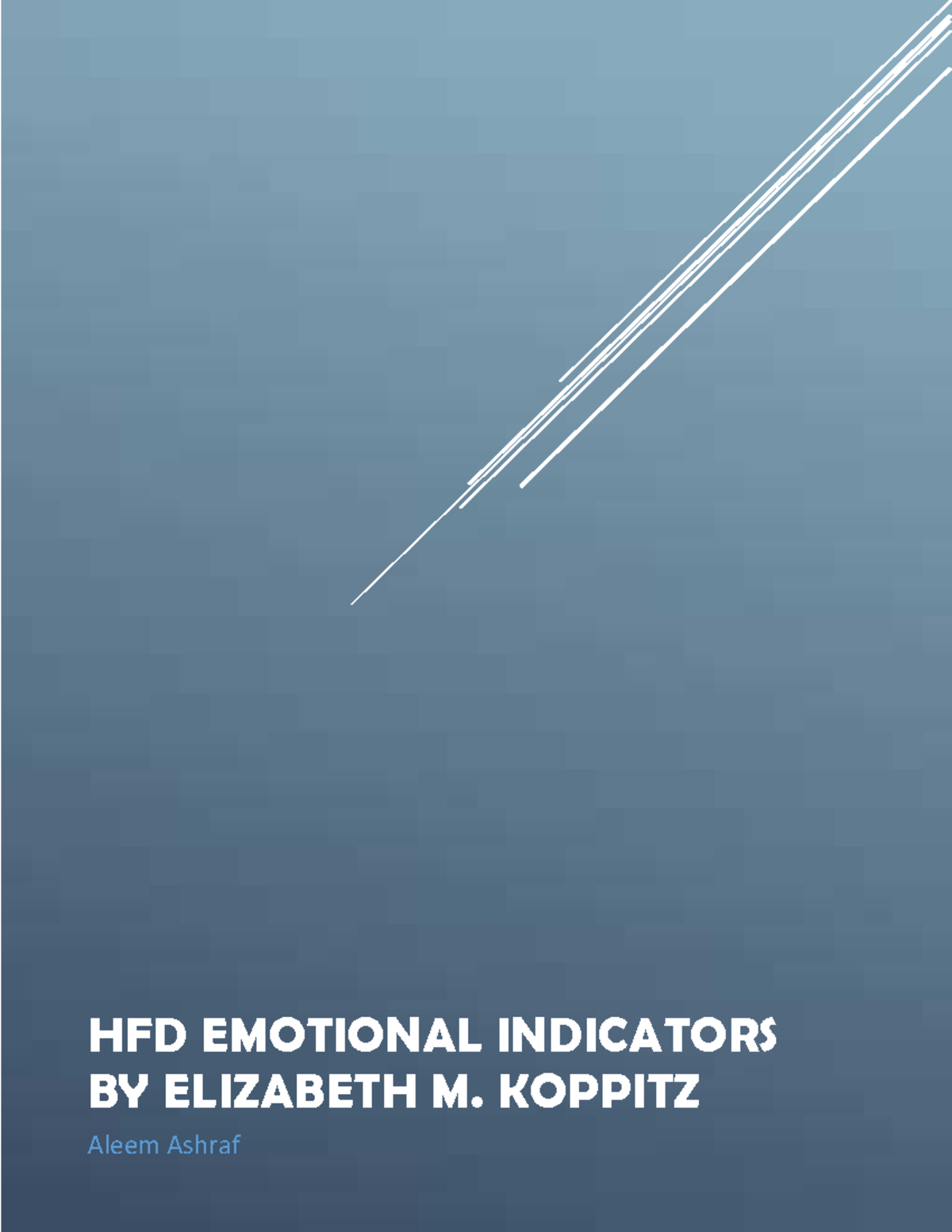 HFD Emotional indicators - HFD EMOTIONAL INDICATORS BY ELIZABETH M ...
