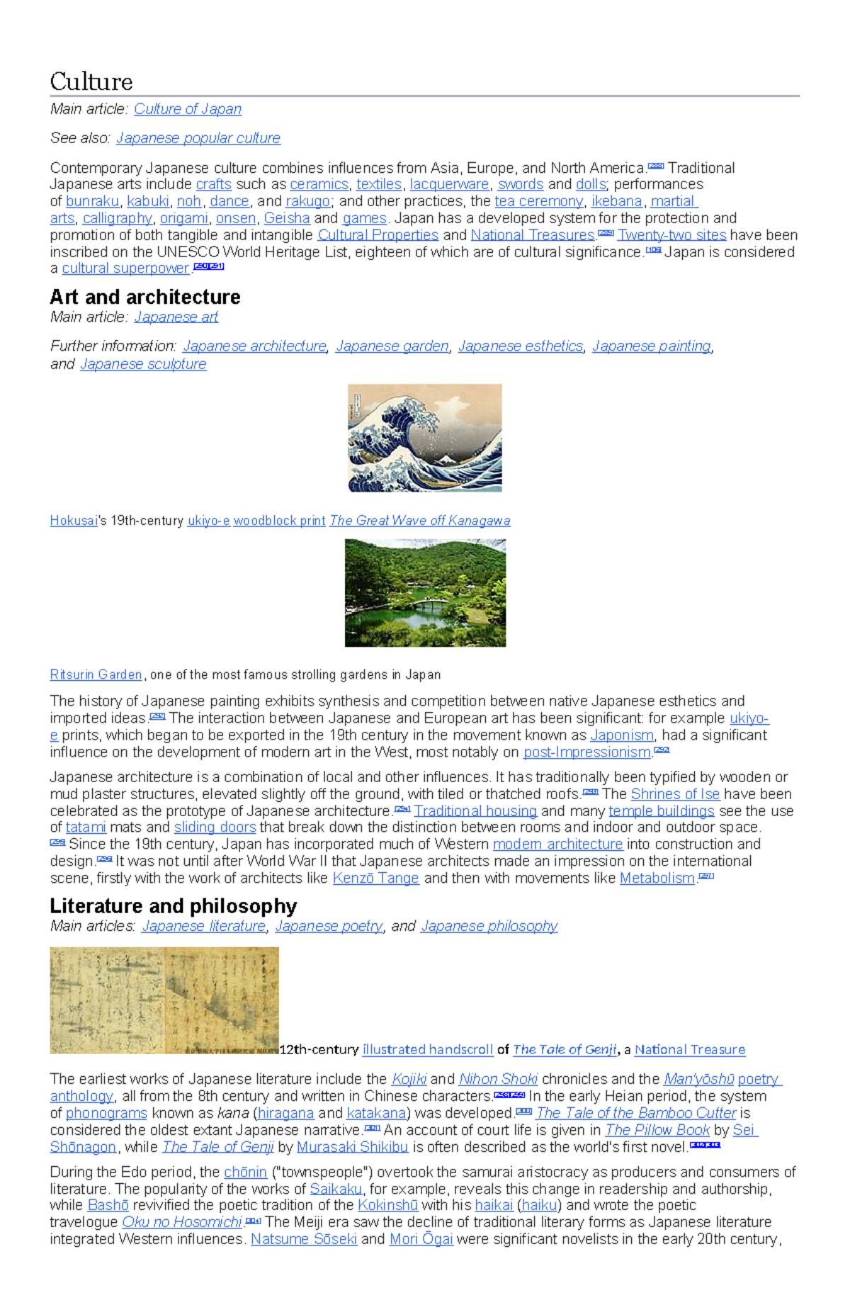 Japan - efa - Culture Main article: Culture of Japan See also: Japanese ...