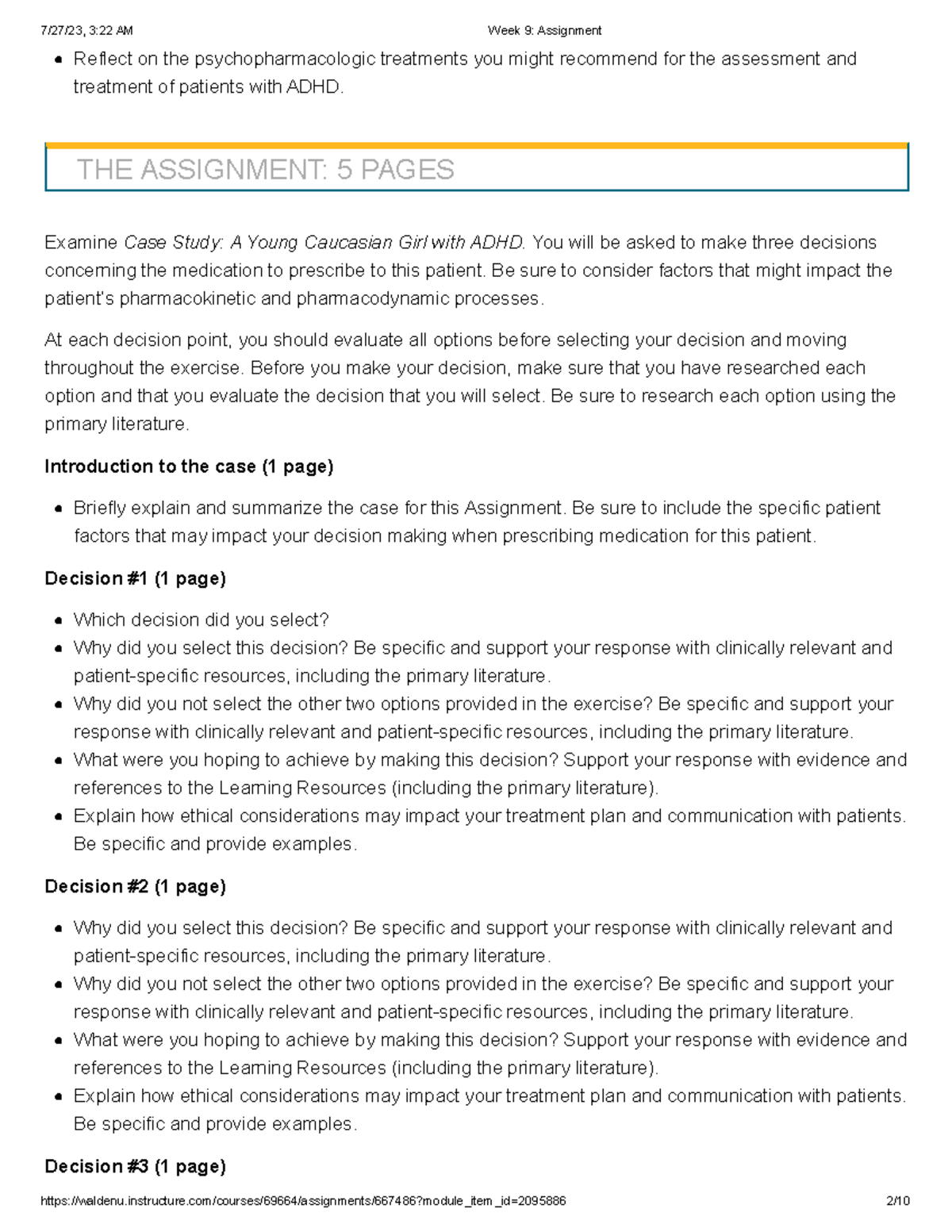 Week 9 Assignment guide - 7/27/23, 3:22 AM Week 9: Assignment - Studocu