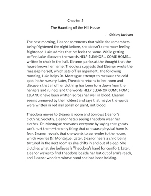 The Haunting of the Hill House Chapter 2 Analysis - Chapter 2 (Analysis ...
