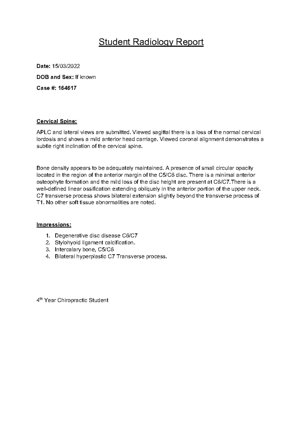 Rm Report 1 notes radiology - CHI109 - Murdoch - Studocu