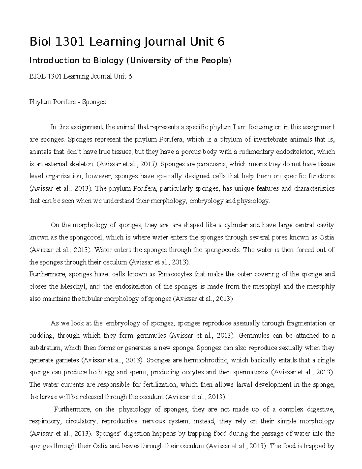 BIOL 1301 Learning Journal UNIT 6 - Biol 1301 Learning Journal Unit 6 ...