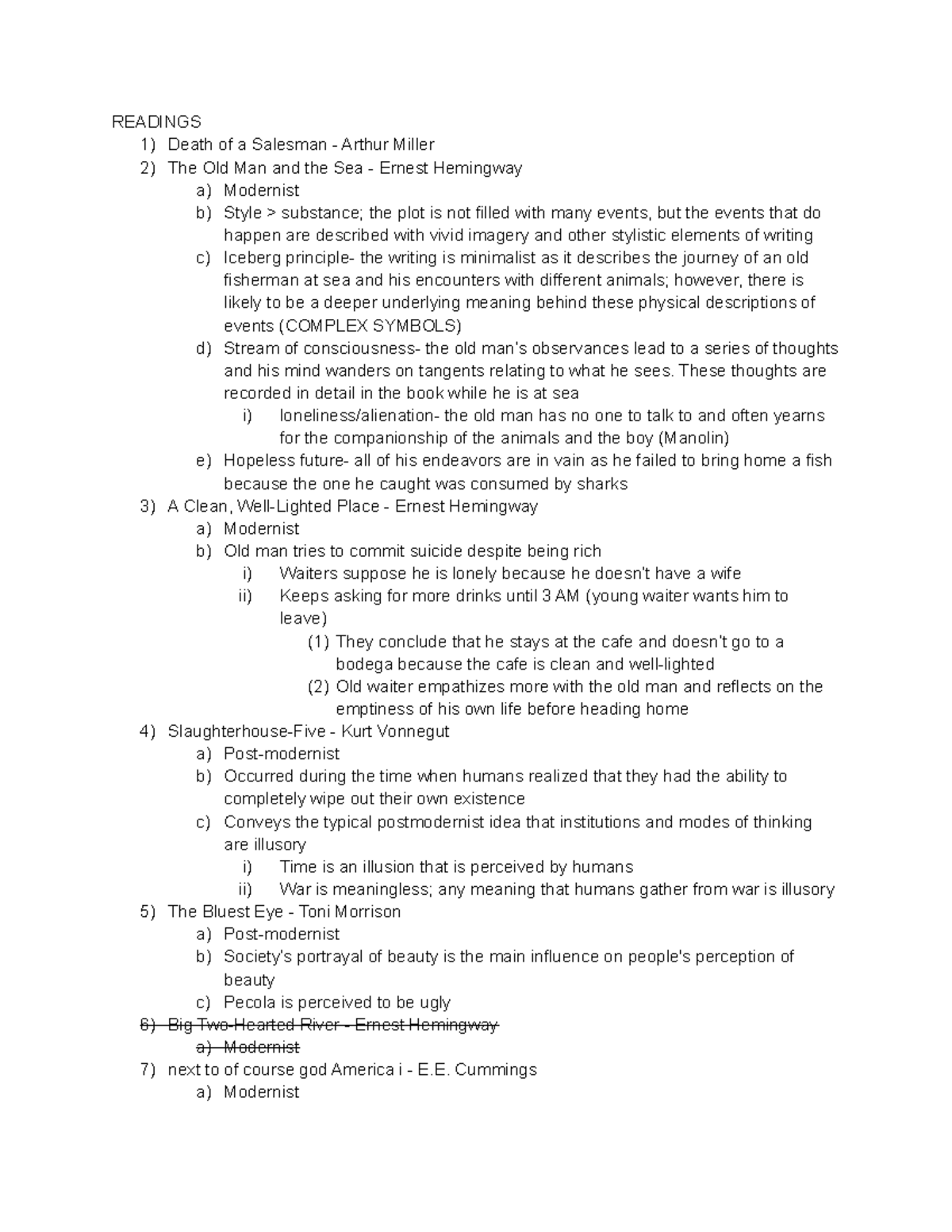 Concise version of that big study guide - READINGS Death of a Salesman ...