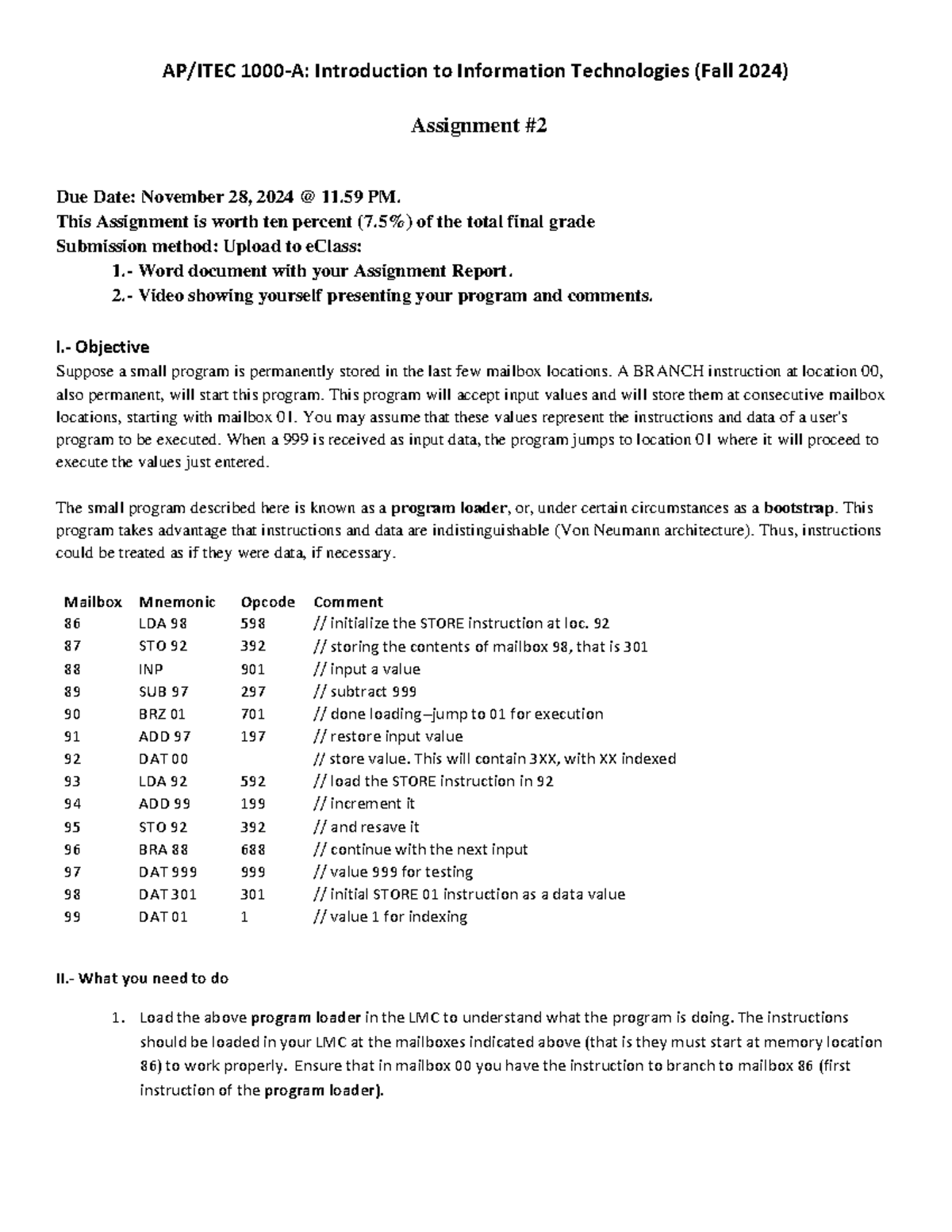 ITEC1000 A - Assignment 2 Fall 2024 V1 - AP/ITEC 1000 - A: Introduction to Information ...