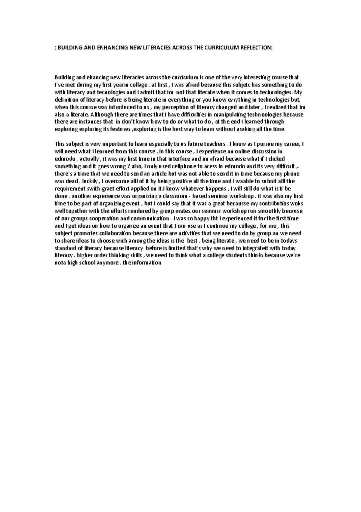 Building AND Enhancing NEW Literacies Across THE - : BUILDING AND ...