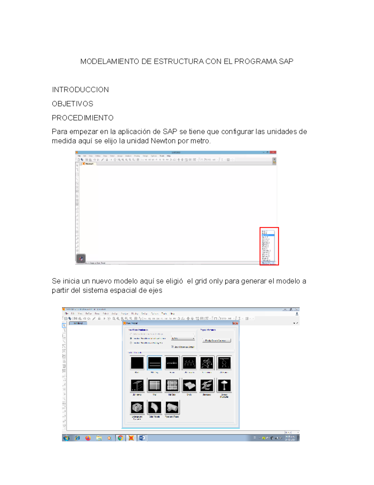 Procedimiento SAP 2000 - MODELAMIENTO DE ESTRUCTURA CON EL PROGRAMA SAP ...