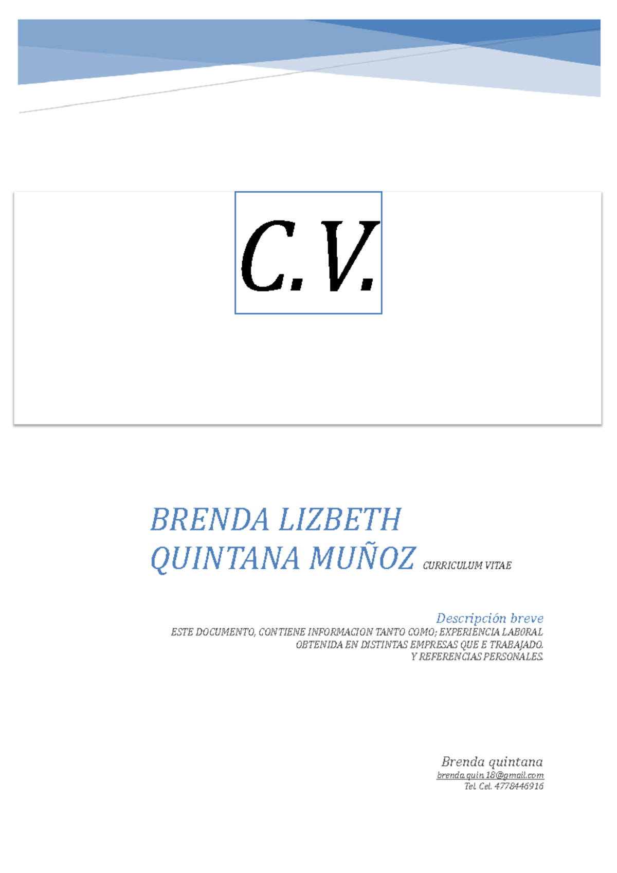Cv brenda trabajo para la estansia en new york - C. BRENDA LIZBETH ...