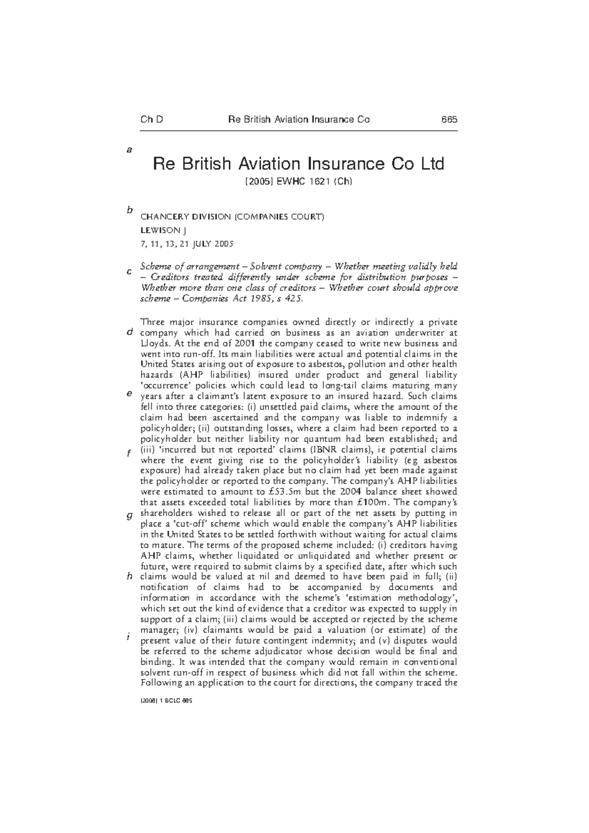 British Aviation Insurance Company-2006 - Re British Aviation Insurance ...