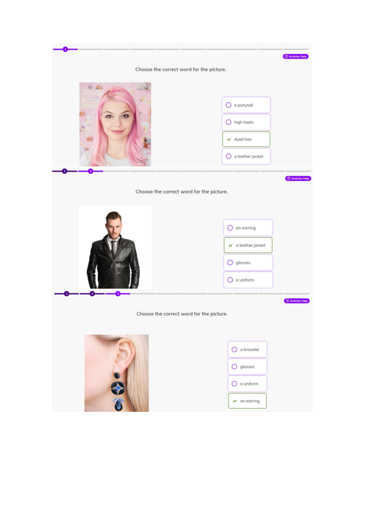 Unidad 3 Level 5 100% - Four corners 5.3 - ? Activity Help Choose the ...