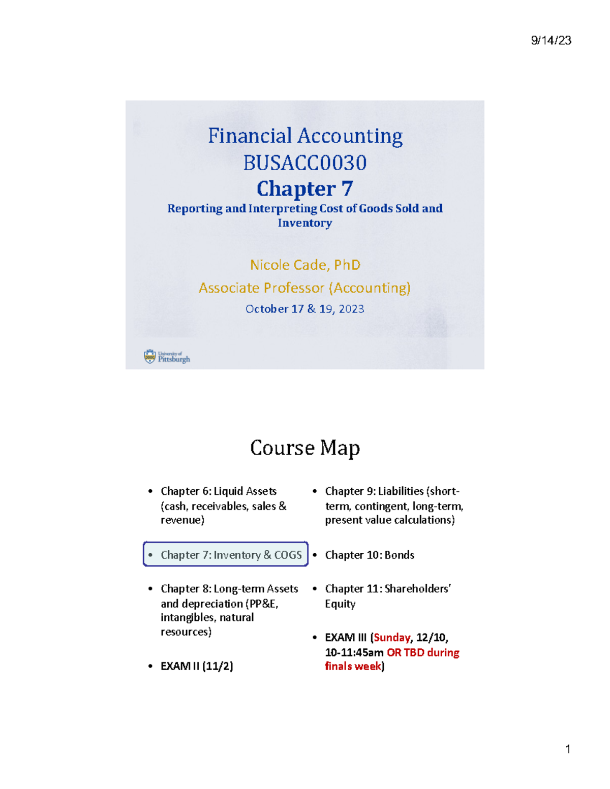 Chapter 7 (pre lecture) 2023 - Nicole Cade, PhD Associate Professor ...