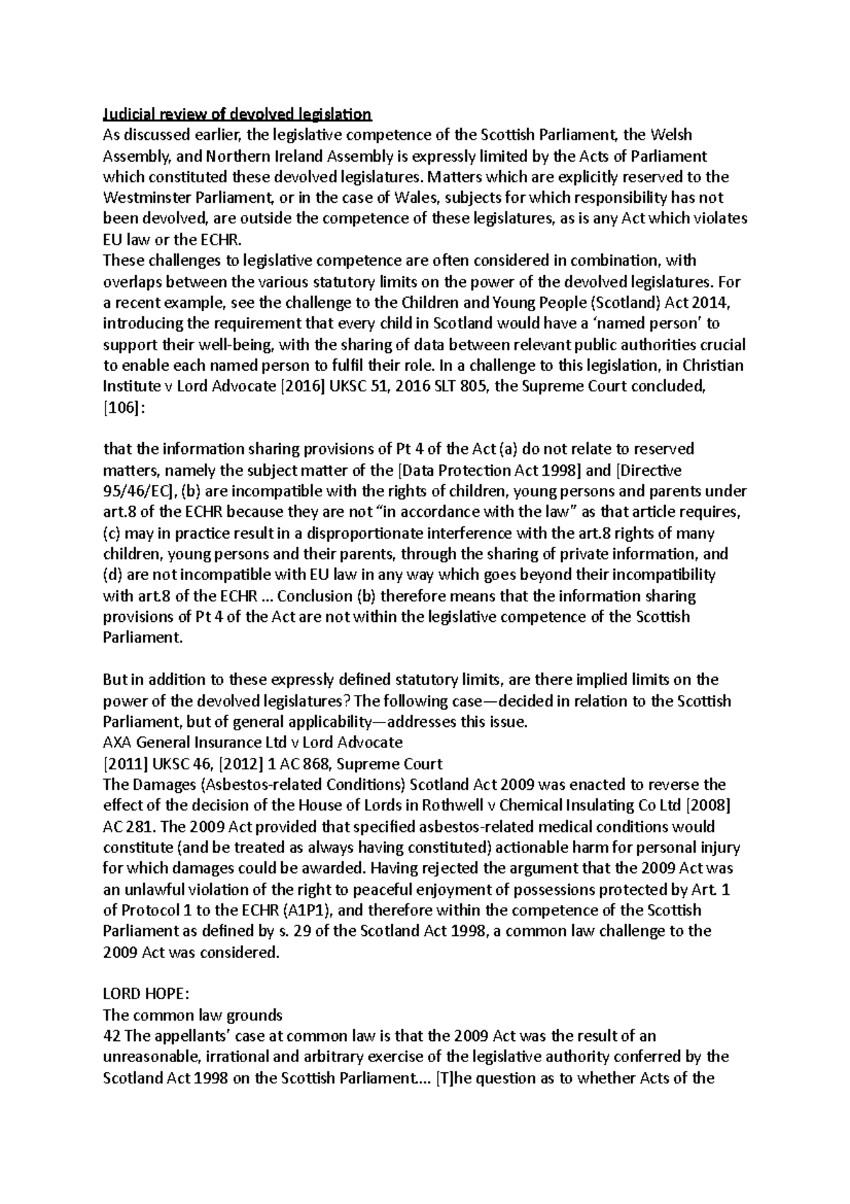 Judicial review of devolved legislation Public - Judicial review of ...