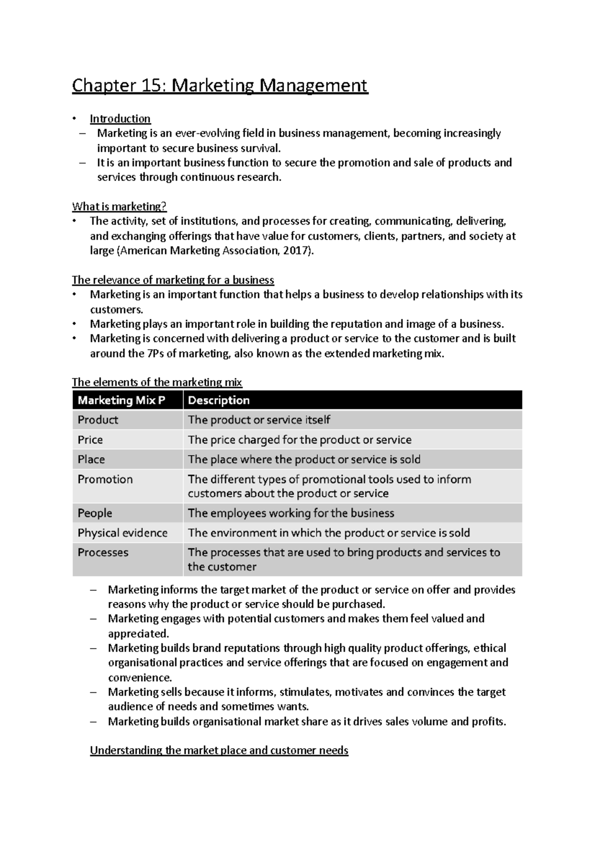 Chapter 15- Marketing Management - Chapter 15: Marketing Management ...