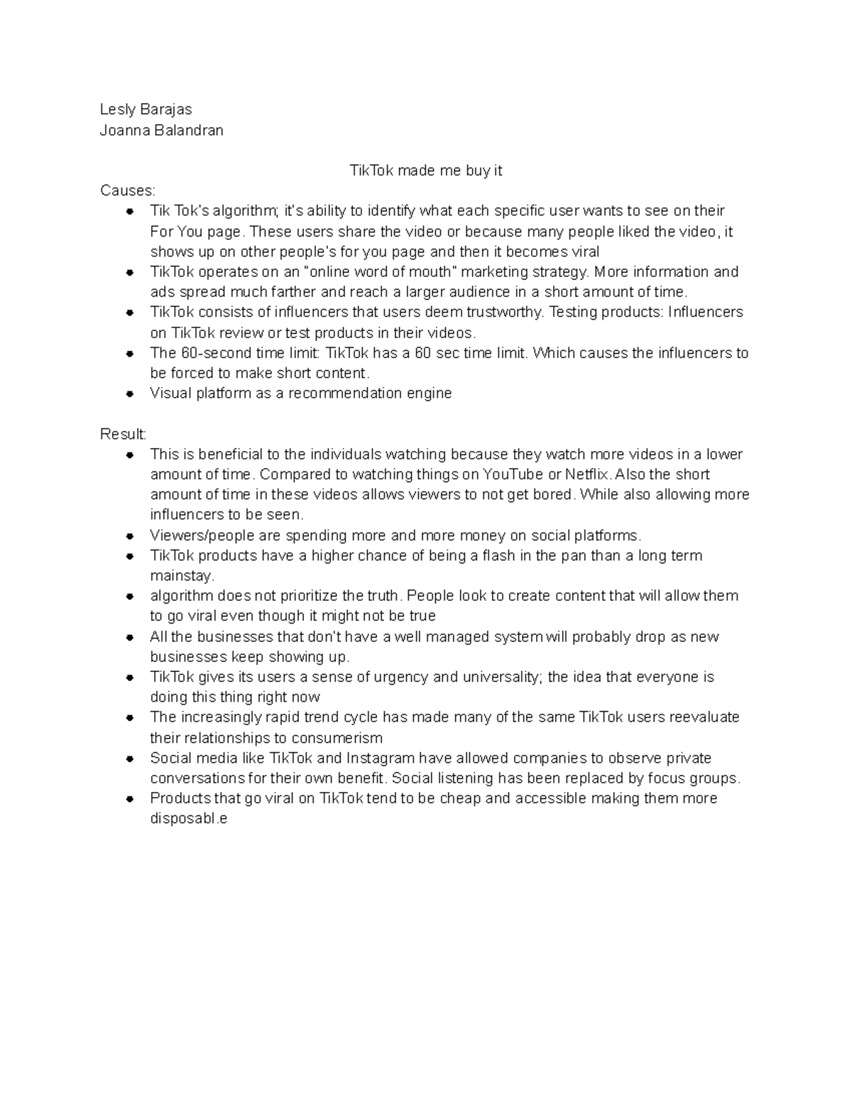 Tik Tok - Mandatory assignment. - Lesly Barajas Joanna Balandran TikTok ...