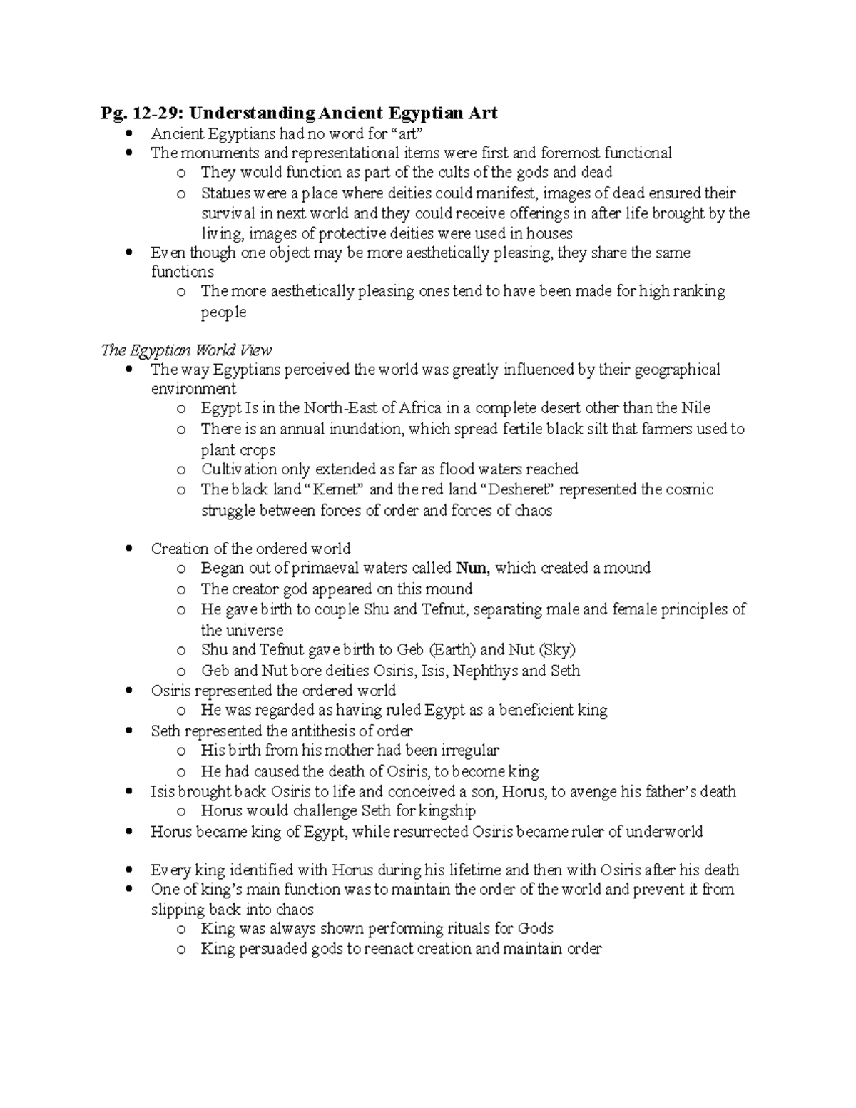 Classics Textbook Notes - Pg. 12-29: Understanding Ancient Egyptian Art ...