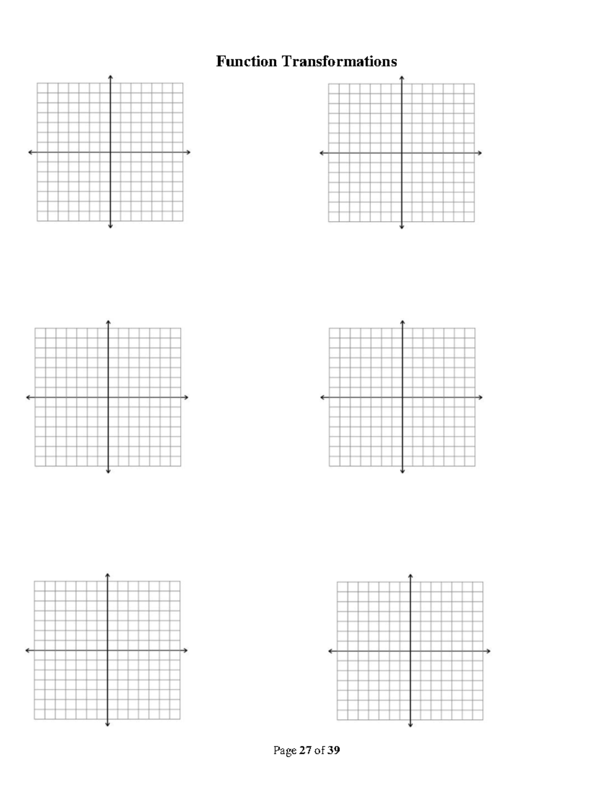 Unit 2b Notes Function Transformations Graphs Of Basic Functions 3