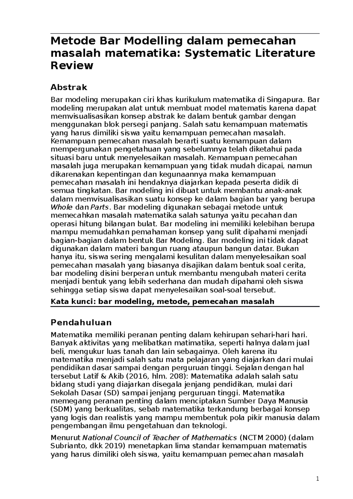 IPS Metode Bar Modelling - Metode Bar Modelling dalam pemecahan masalah ...