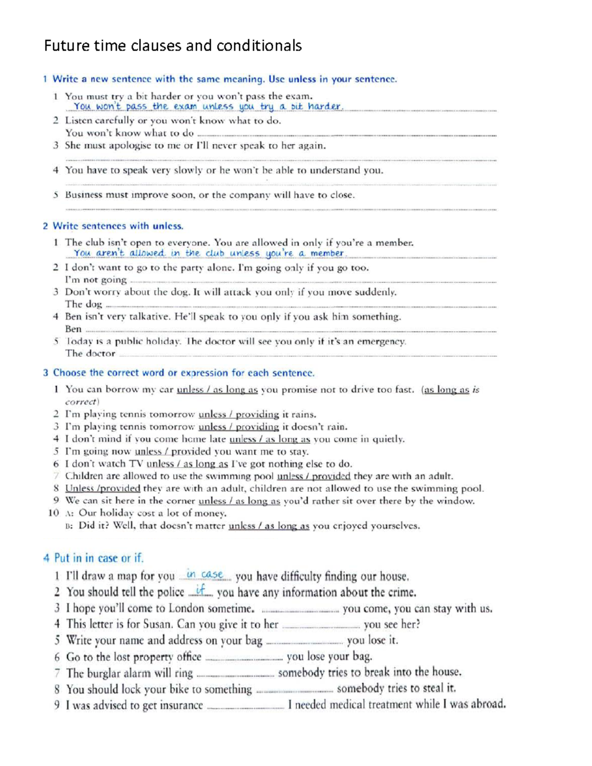 HMK Future time clauses and conditionals - Inglés 3 - Studocu