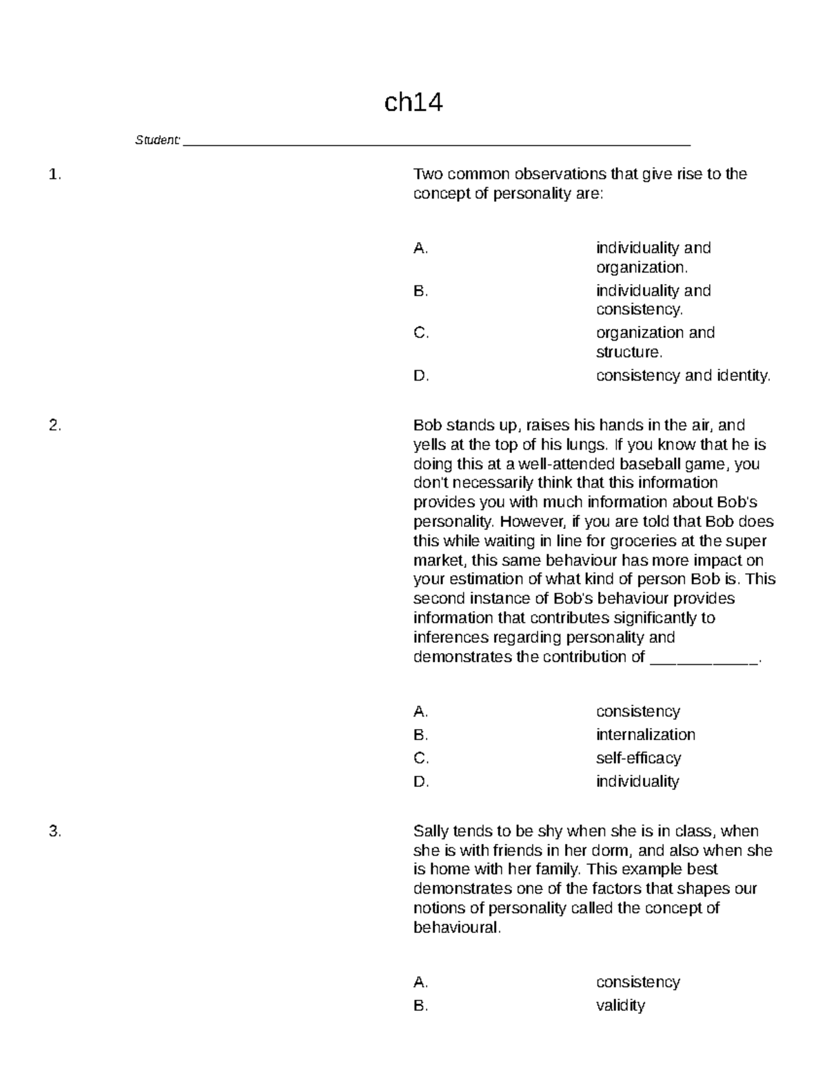Ch14 Practice Questions Ch Student Studocu