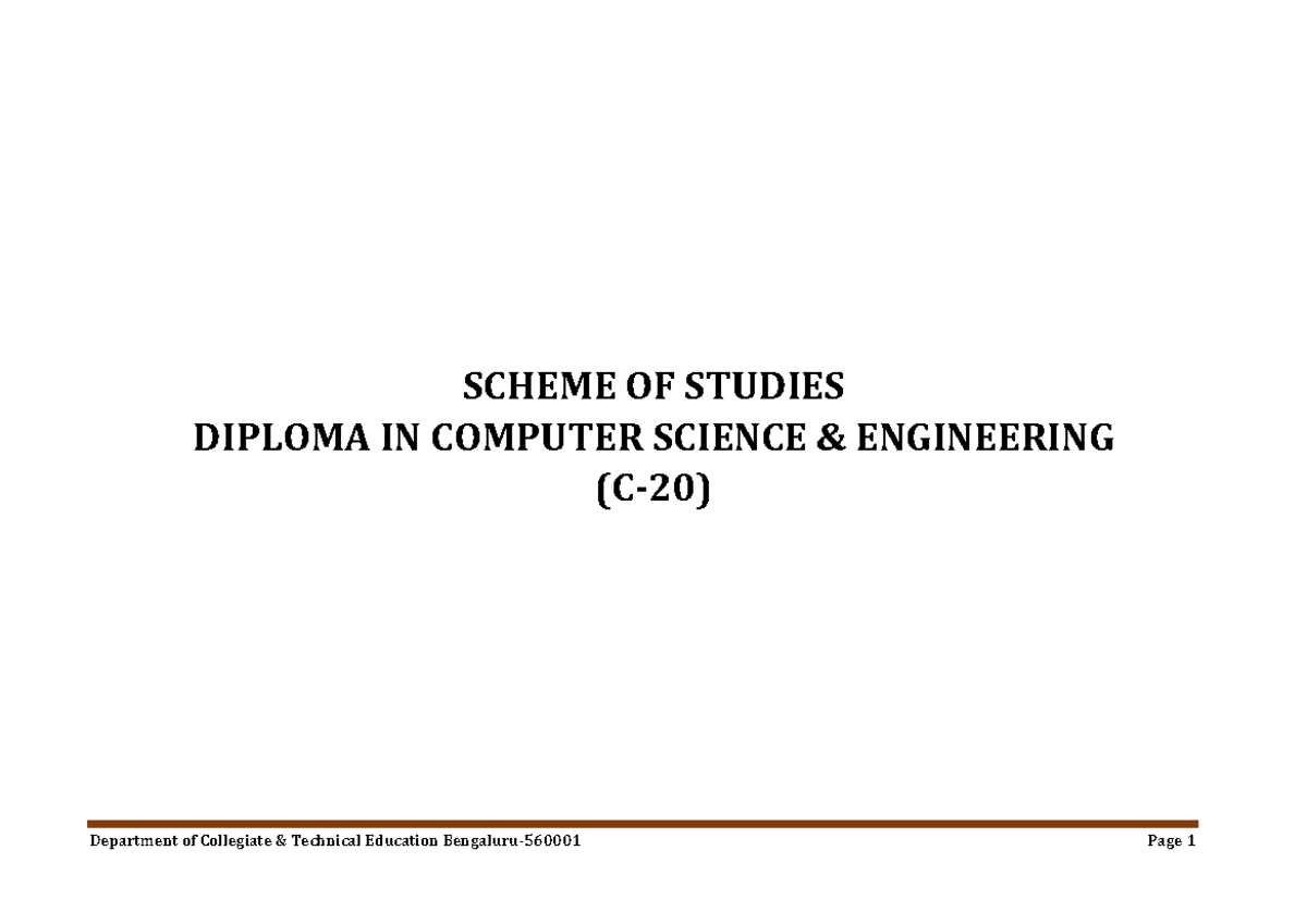 C20 5 6 sem CSE - SCHEME OF STUDIES DIPLOMA IN COMPUTER SCIENCE ...