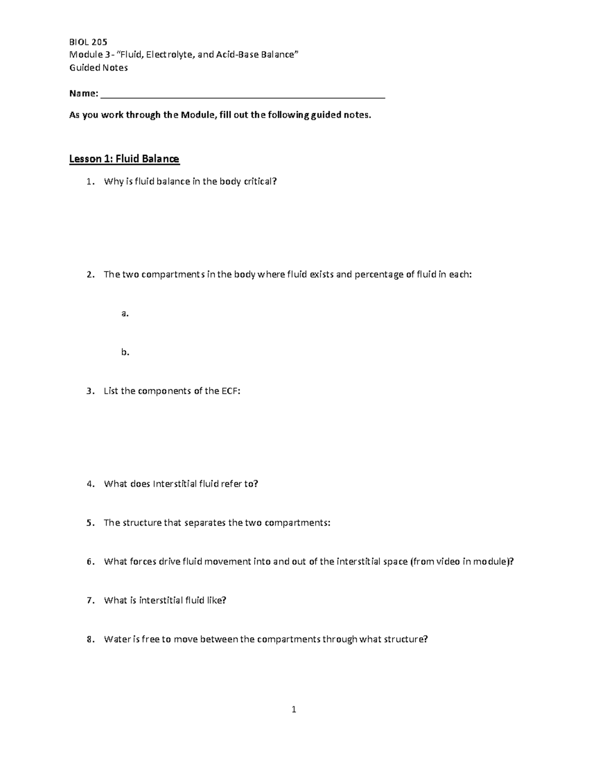 BIOL 205 Mod 3 Guided notes S23 - Guided Notes Name: - Studocu