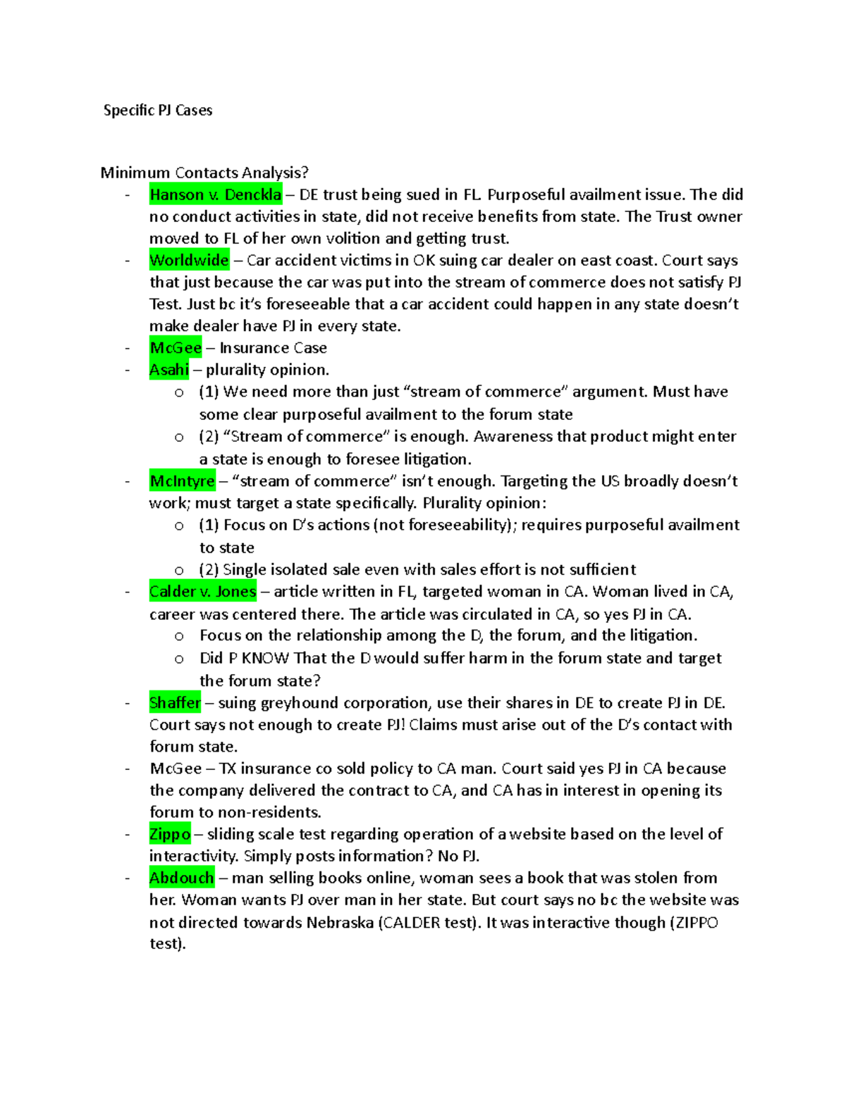 SPJ Cases - Exam Prep Materials - Prof Scarlett - Specific PJ Cases ...