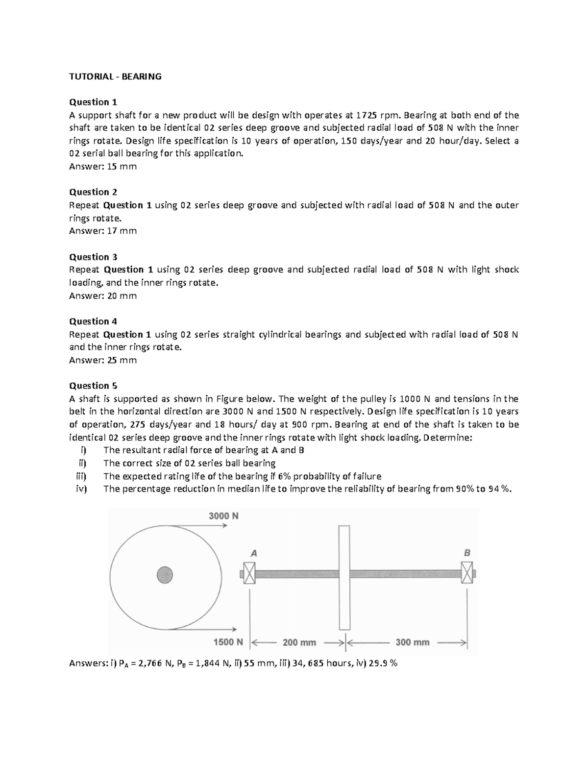 4. Tutorial Bearings - For MEC331 from UITMPP semester 5 mechanical ...