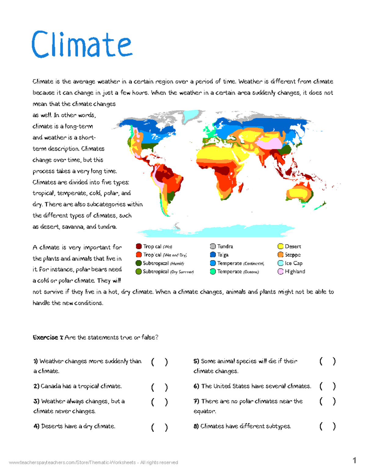 Nature - Unit - document - 1) Weather changes more suddenly than a ...
