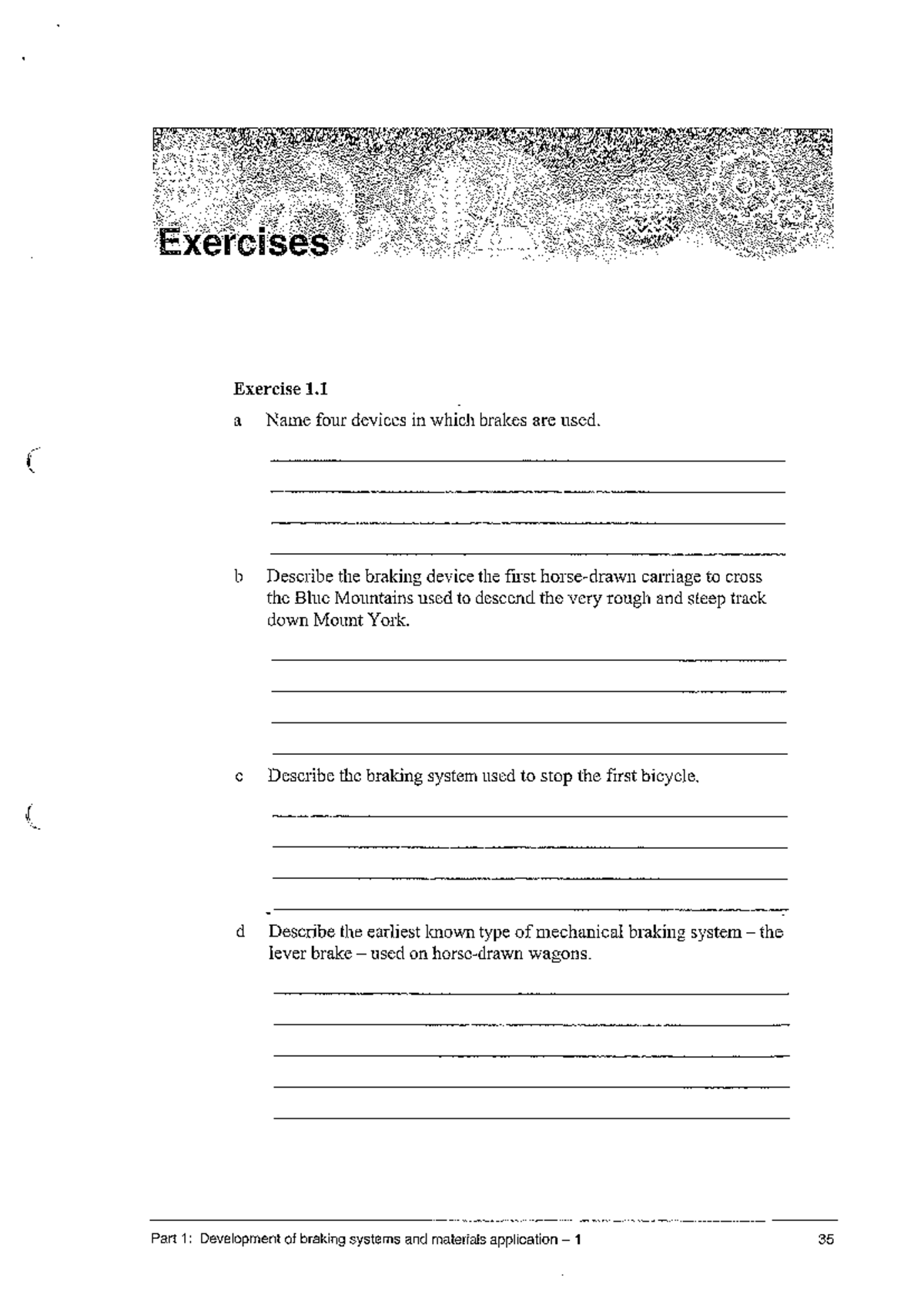 OTEN Braking Systems Part 1 - Developments Worksheet - GD 117 D ...