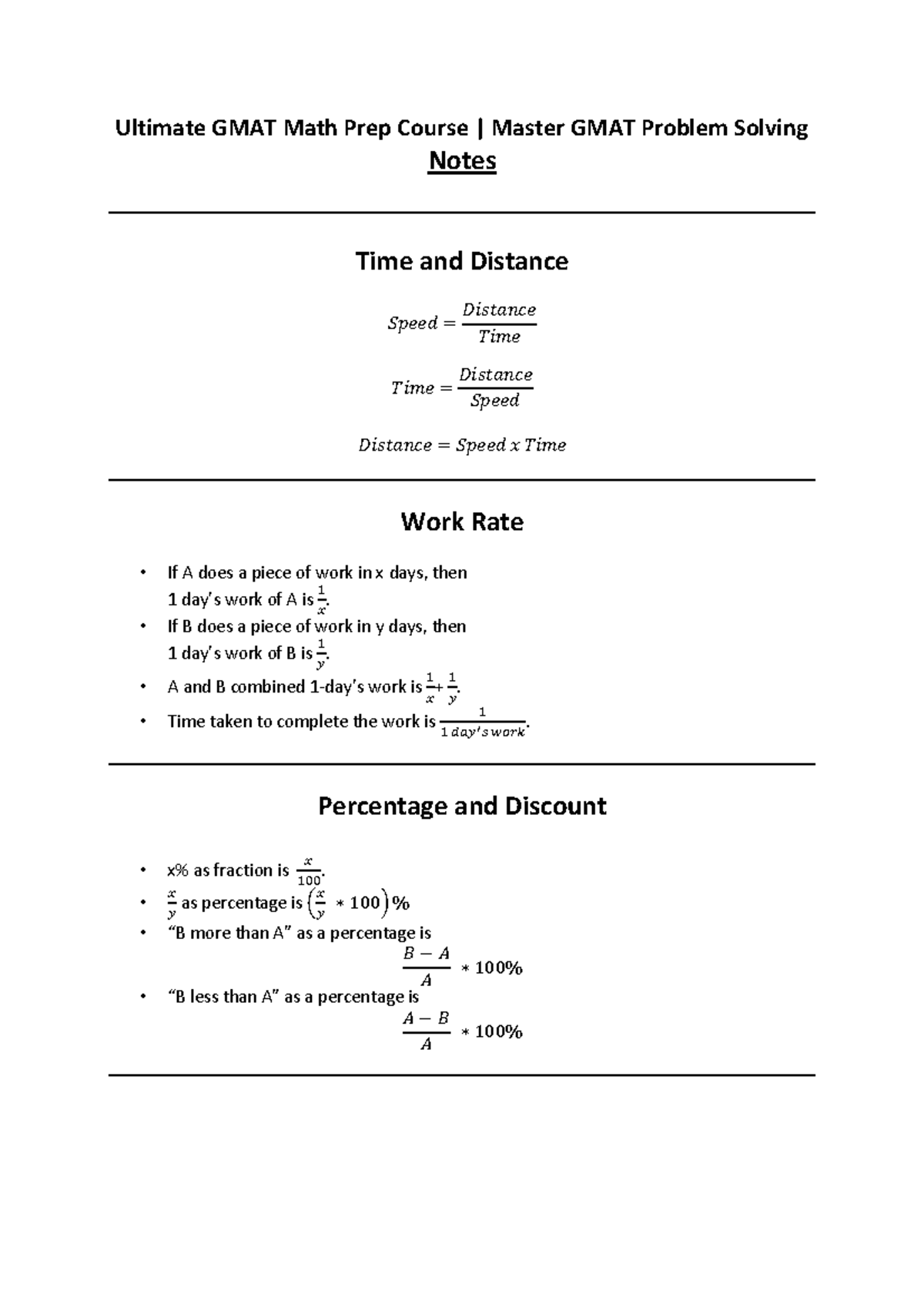 Aptitude Formulas - Ultimate GMAT Math Prep Course | Master GMAT ...
