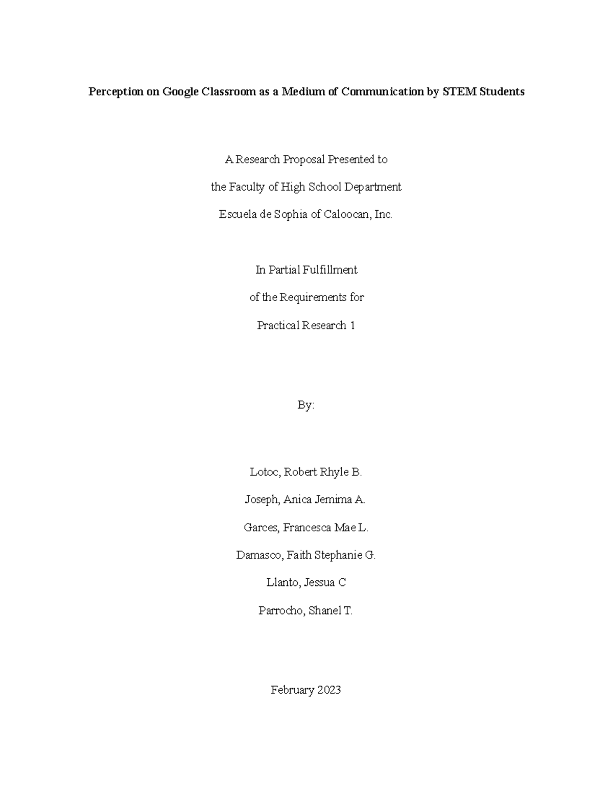 Perception on Google Classroom as a Medium of Communication by STEM ...