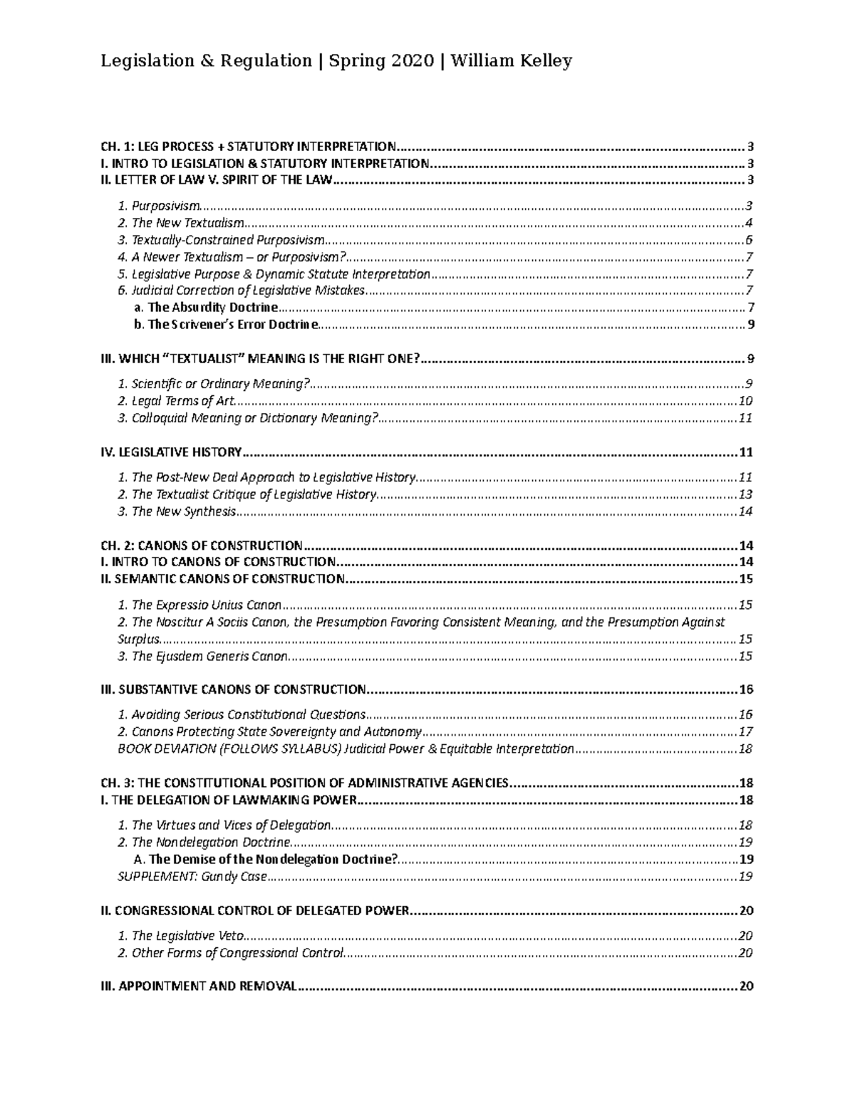 Legislation and Regulation Outline - 2. The Noscitur A Sociis Canon ...