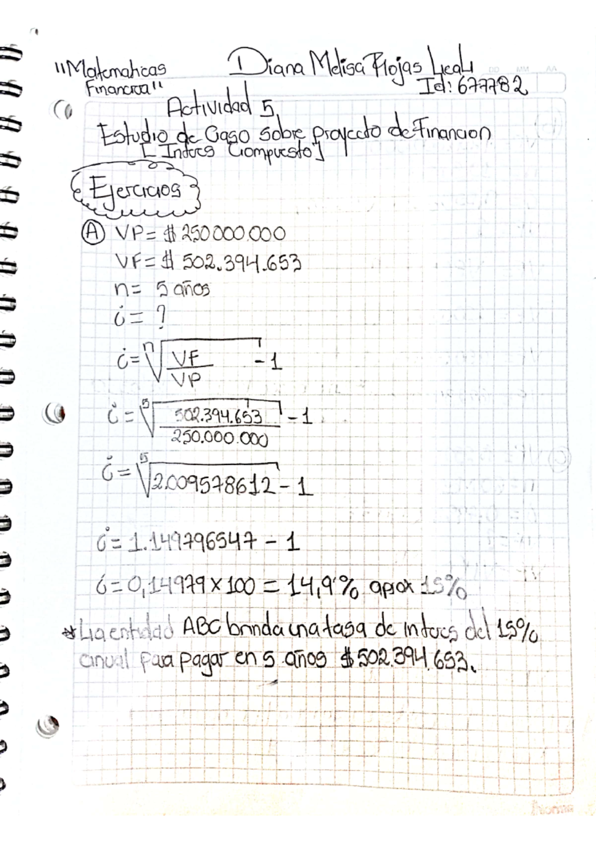 Actividad 5 Matemáticas Financiera ID 677782 - Studocu