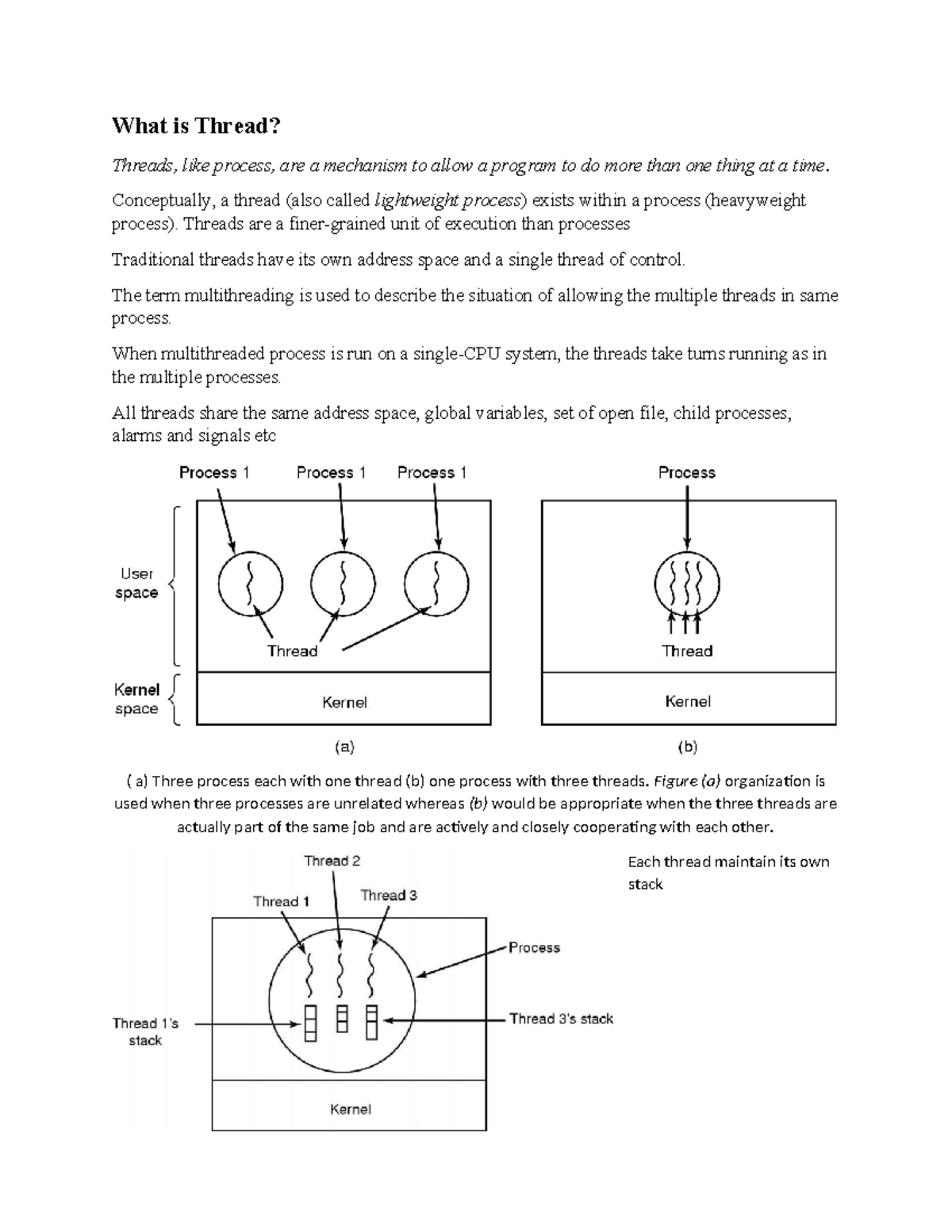 Os Lec 5 Thread - hjdsjhdsjhdshjd - What is Thread? Threads, like process, are a mechanism to ...