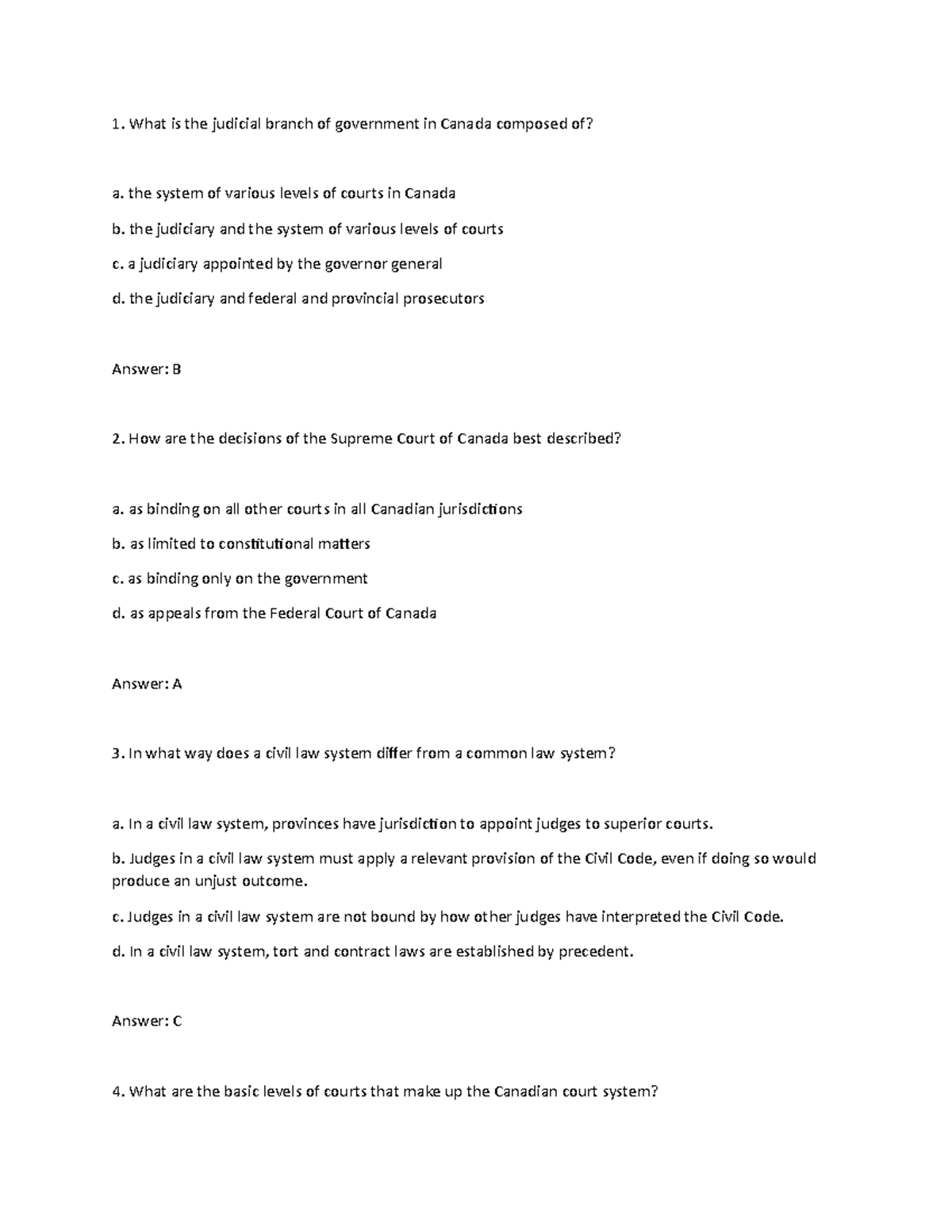 BUSN331 Quiz #31 Fall 2020 - What is the judicial branch of government ...