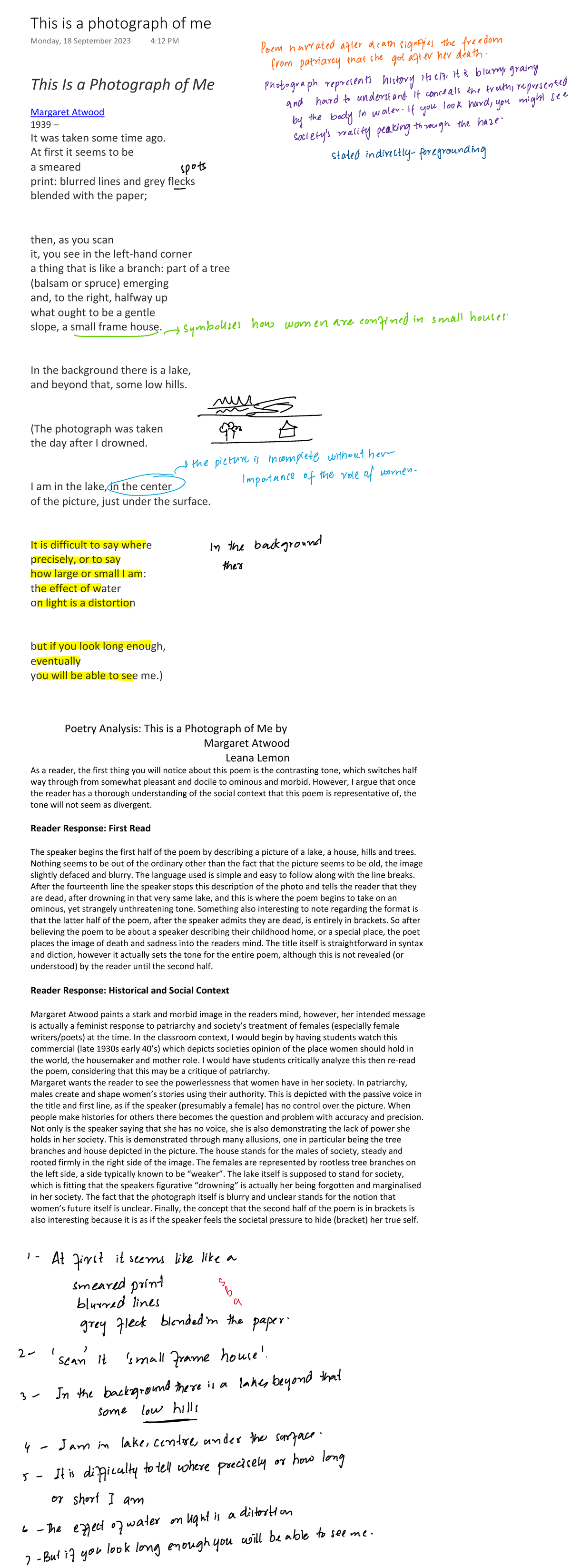 This is a photograph of me - This Is a Photograph of Me Margaret Atwood ...