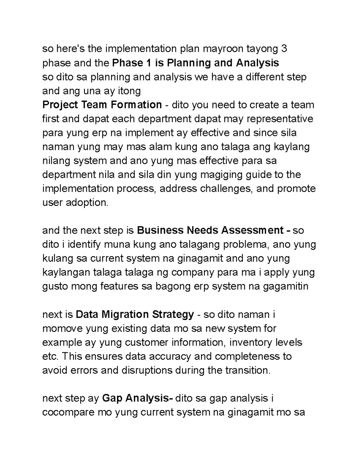Untitled document-8 - so here's the implementation plan mayroon tayong ...