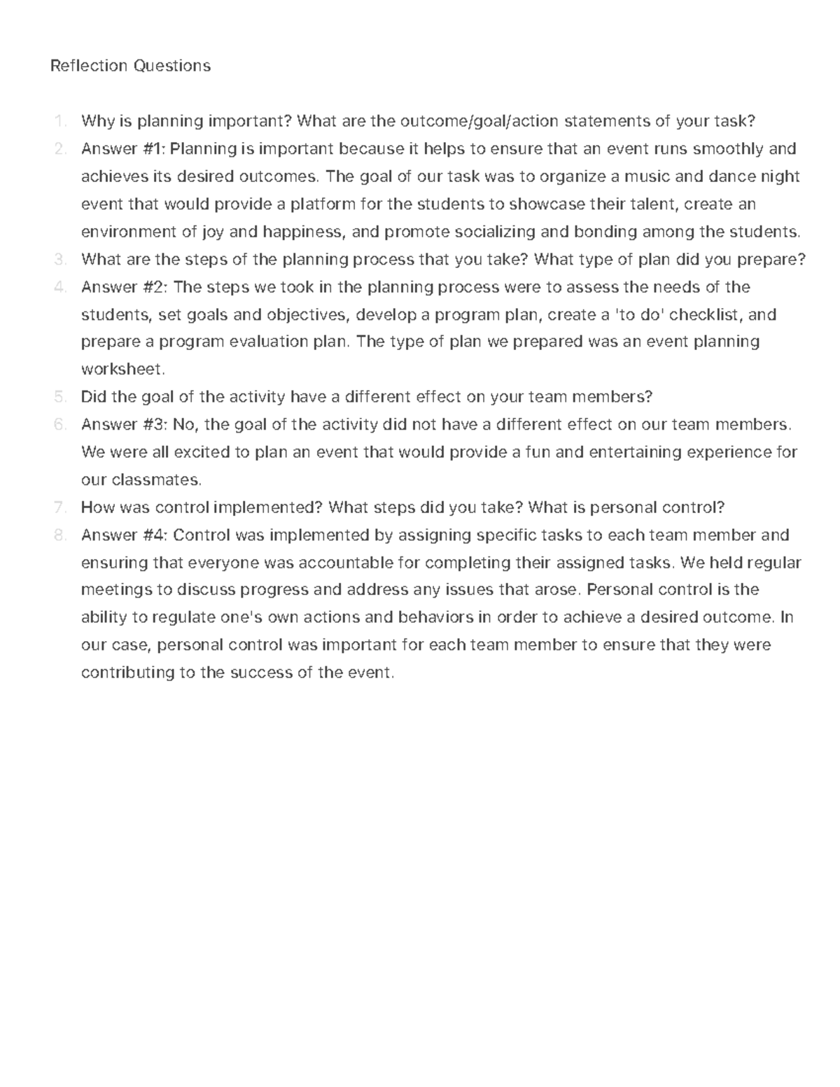 Reflection Questions - Happy - 1. 2. 3. 4. 5. 6. 7. 8. Reflection ...